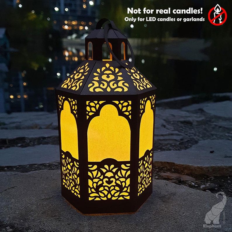 3D Paper Lantern Bundle SVG Cut Files for Cricut, Lantern SVG Template ...