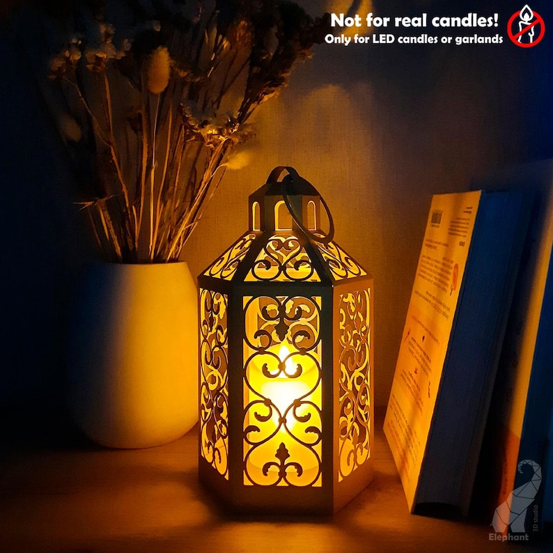 Lantern SVG Cut Files for Cricut, 3D Paper Lantern Svg Template, 3d ...