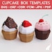 3D Papercraft Cupcake Box Bundle, Low Poly Paper Cupcake Gift Box ...