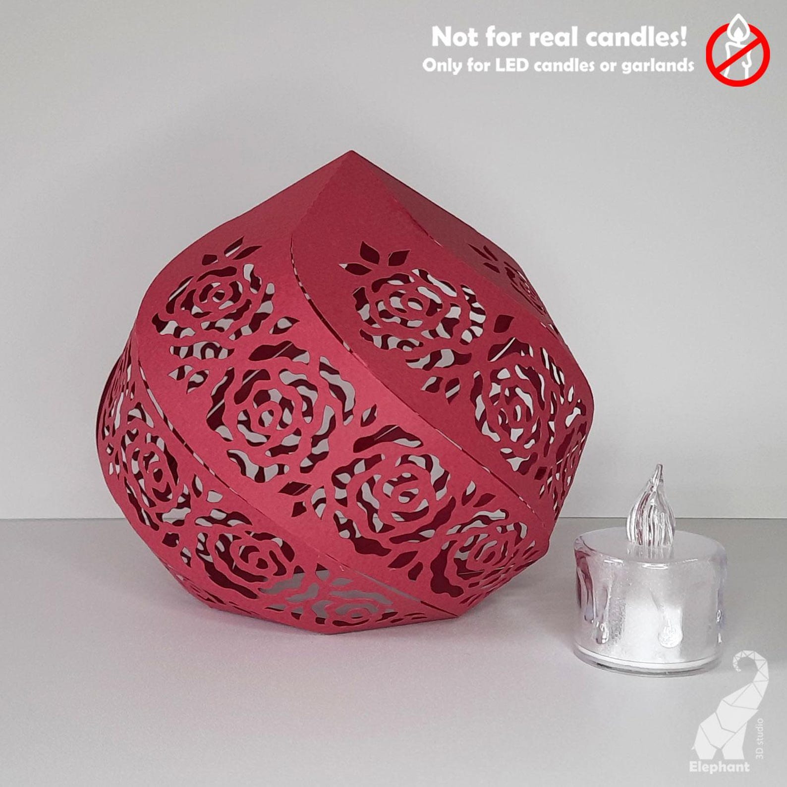 3D Paper Lantern Cutting Files, Svg for Cricut, Dxf for Silhouette, Fcm ...