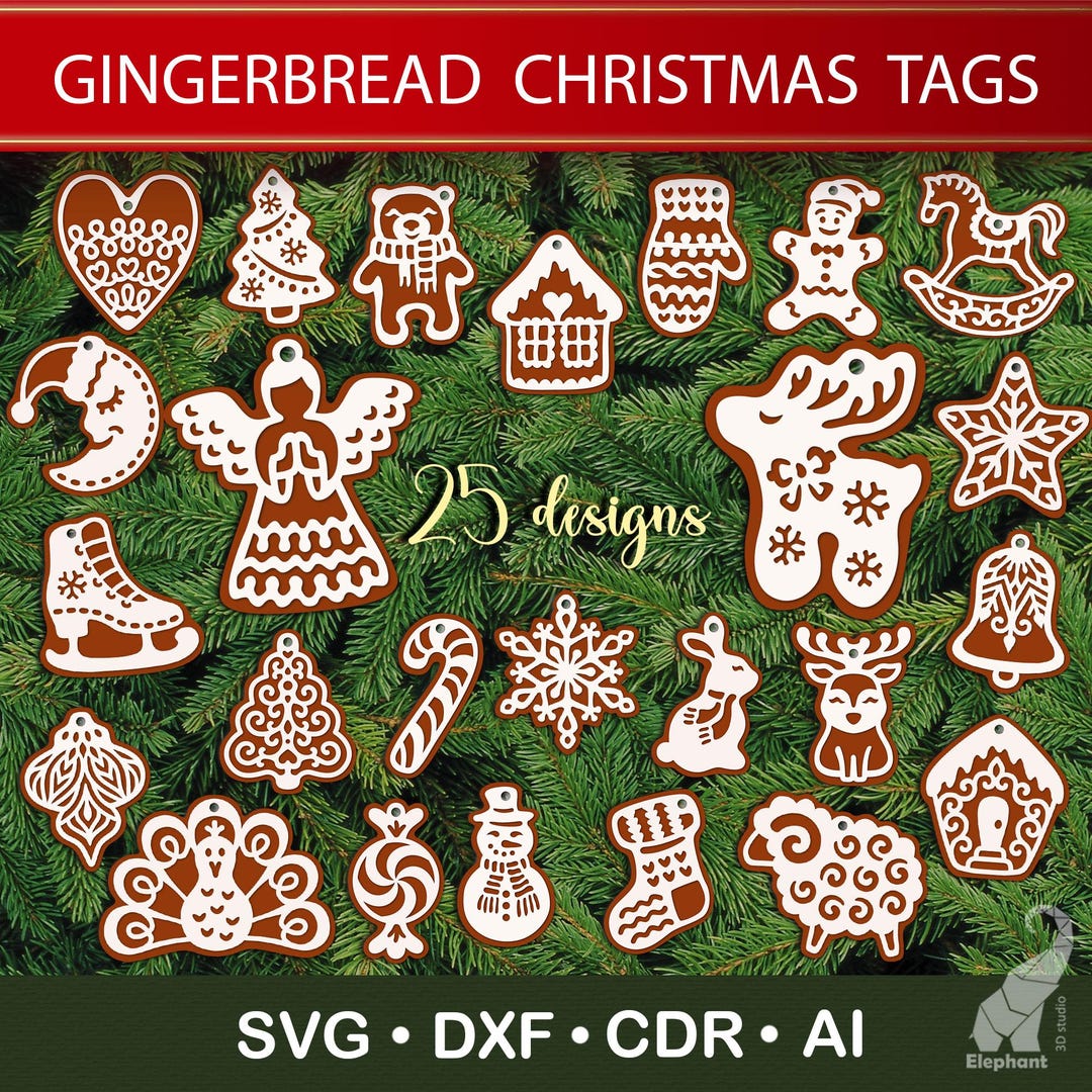 Christmas Gingerbread Svg Bundle - 25 Designs | Layered Christmas Gift ...