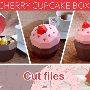 3D Papercraft Cupcake Box Bundle, Low Poly Paper Cupcake Gift Box ...