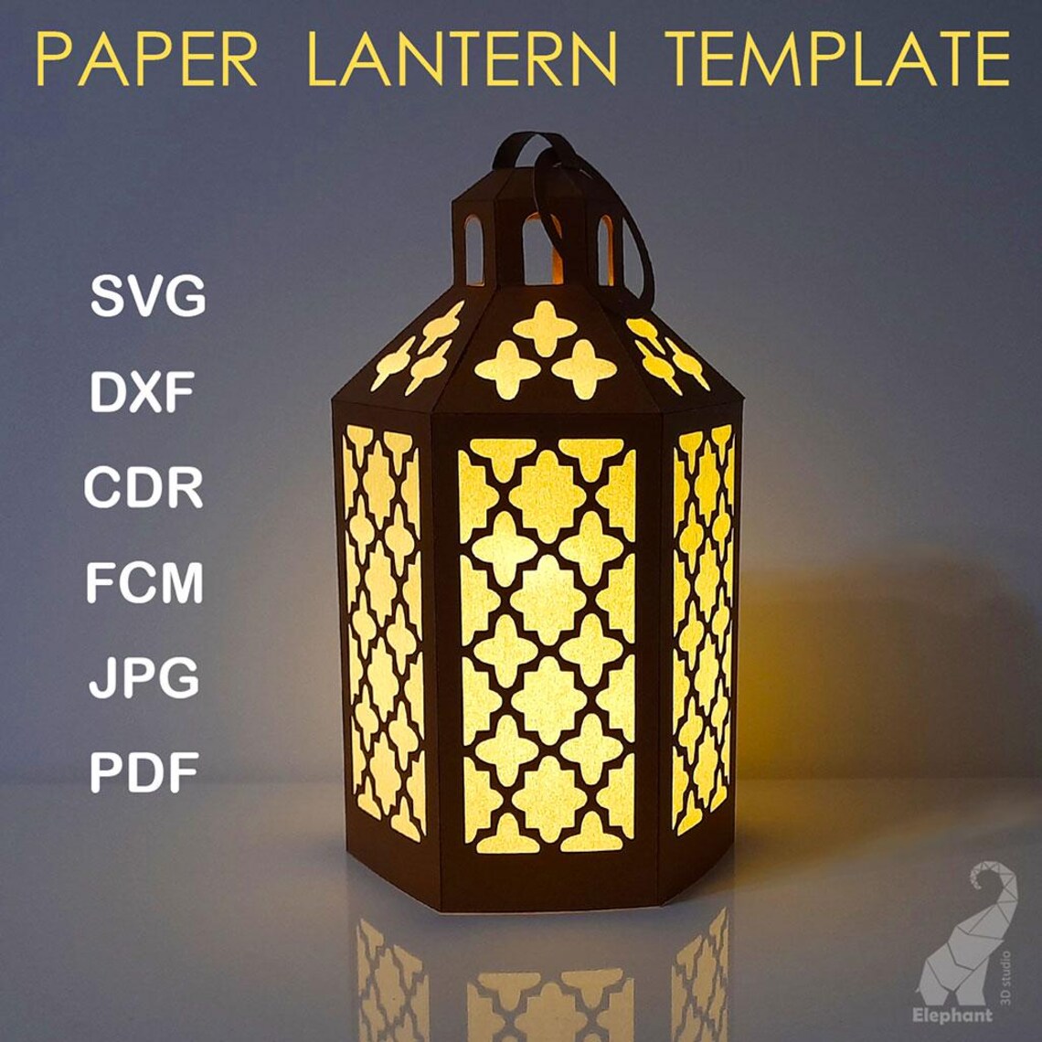 3D Paper Lantern SVG Cutting File for Cricut, Paper Lantern Template ...