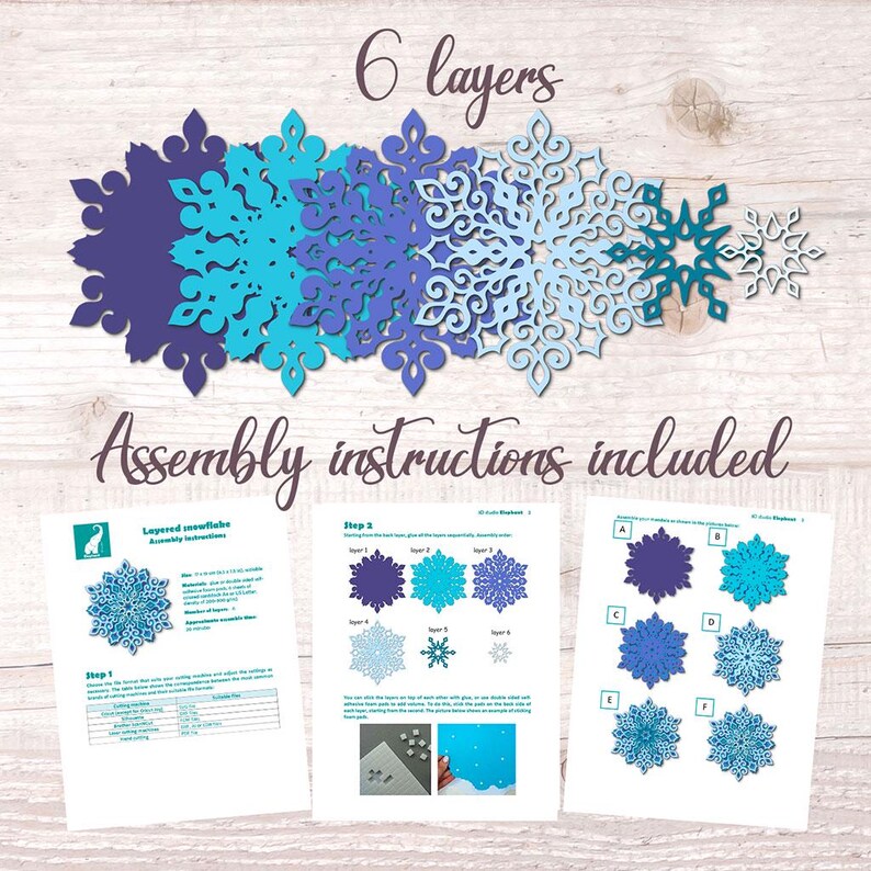 3D Layered Snowflake SVG File for Cricut, Christmas Papercut - Etsy