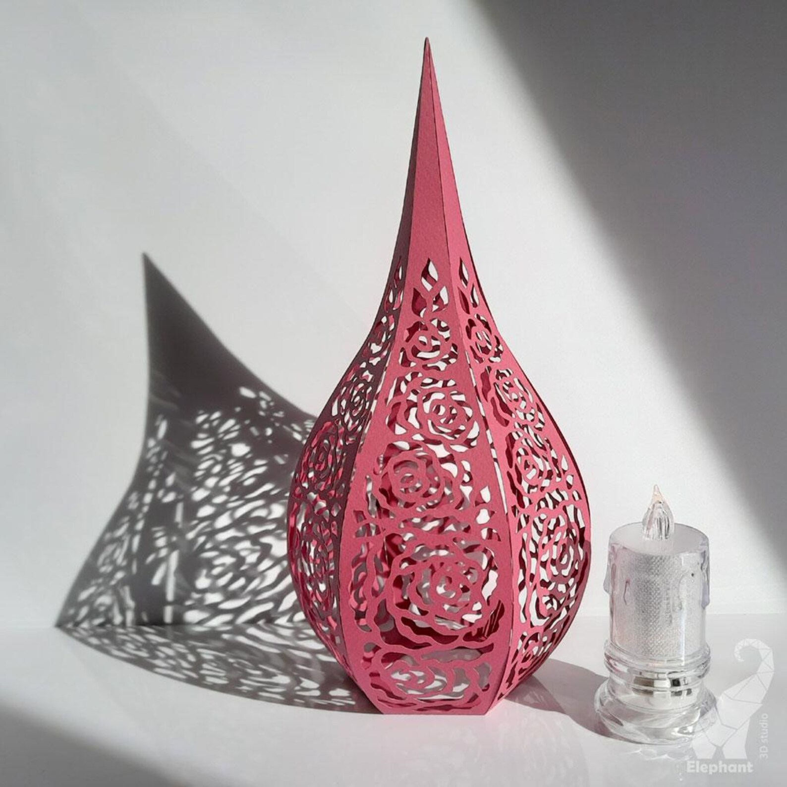 3D Paper Lantern With Floral Pattern Svg for Cricut, Unusual Cardstock ...