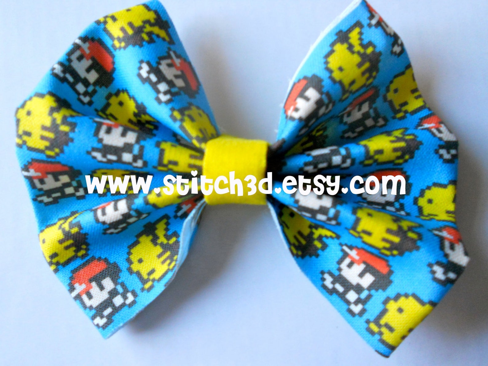 8-bit Ash Ketchum and Pikachu Pokemon Hair Bow Geek Girl Gift - Etsy