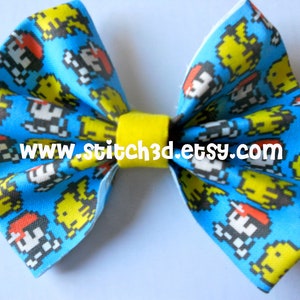 8-bit Ash Ketchum and Pikachu Pokemon Hair Bow Geek Girl Gift - Etsy
