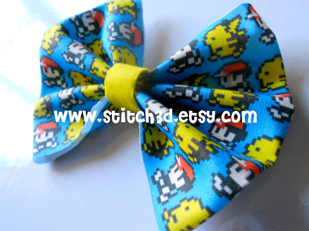 8-bit Ash Ketchum and Pikachu Pokemon Hair Bow Geek Girl Gift - Etsy