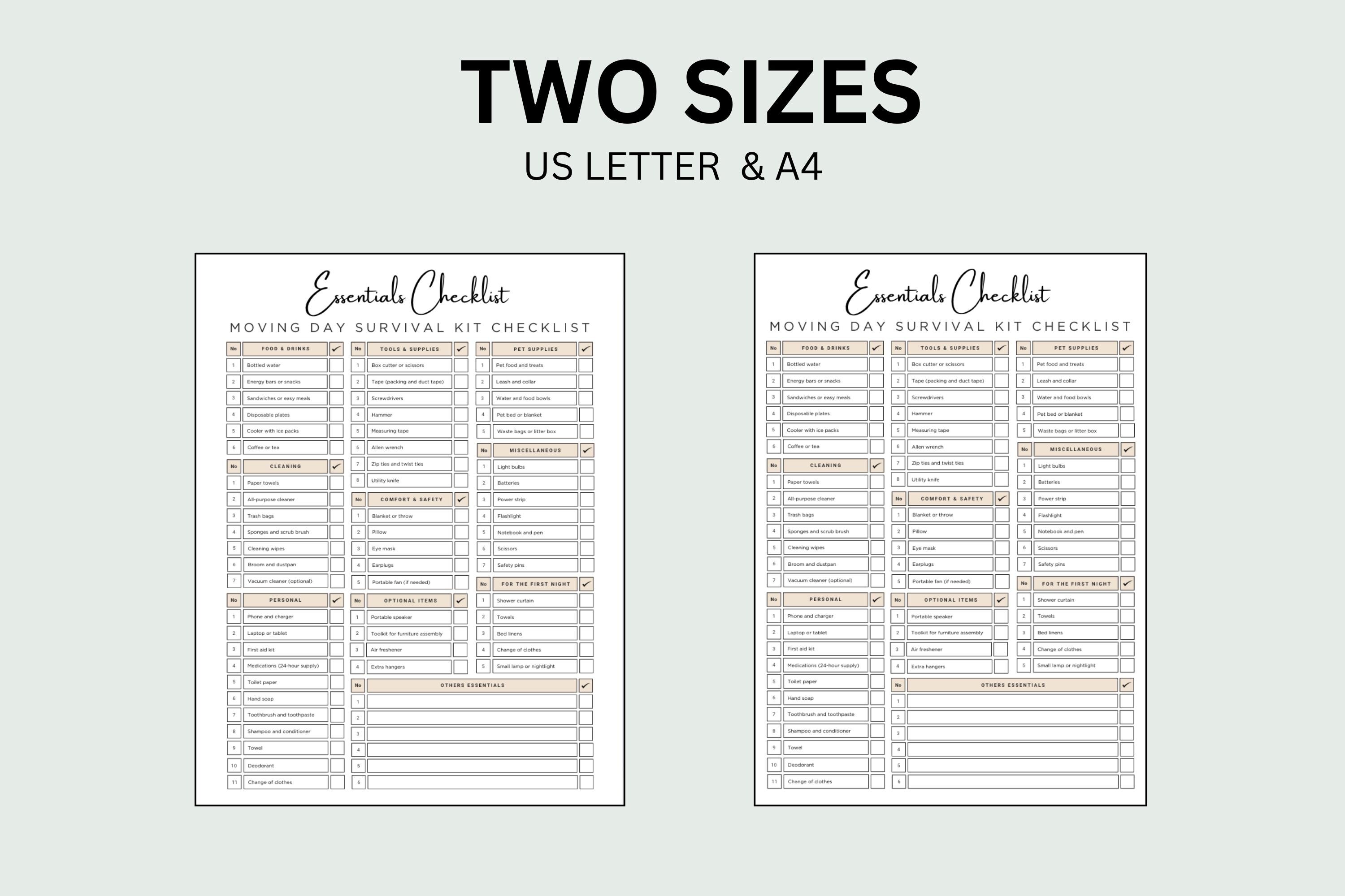 New Home Essentials Checklist Bundle – Editable & Printable PDF, Moving ...