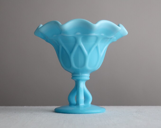 Westmoreland Blue Milk Glass Footed Bowl Candy Dish - Etsy