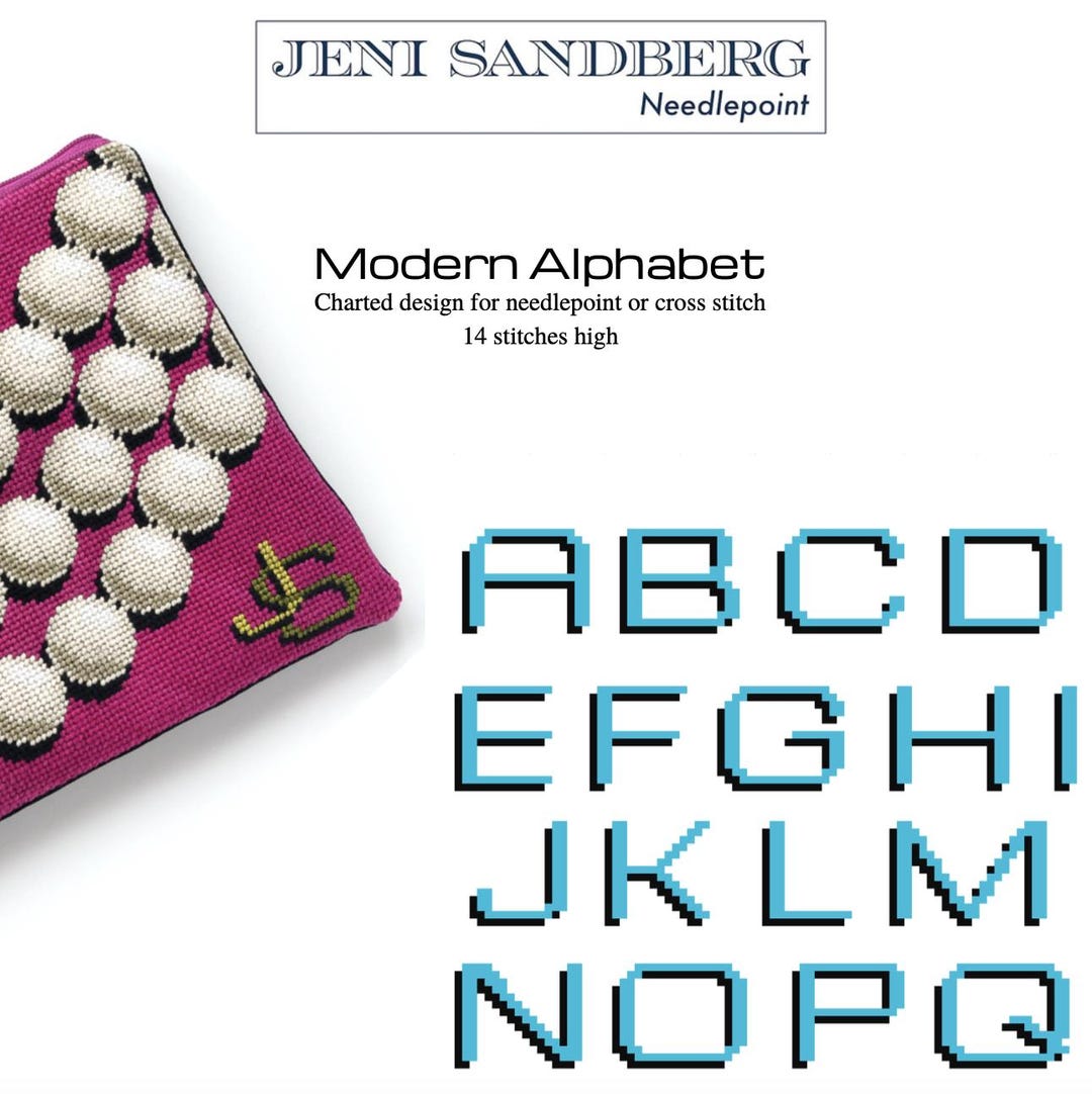 Modern Alphabet Counted Needlepoint or Cross Stitch CHART ...