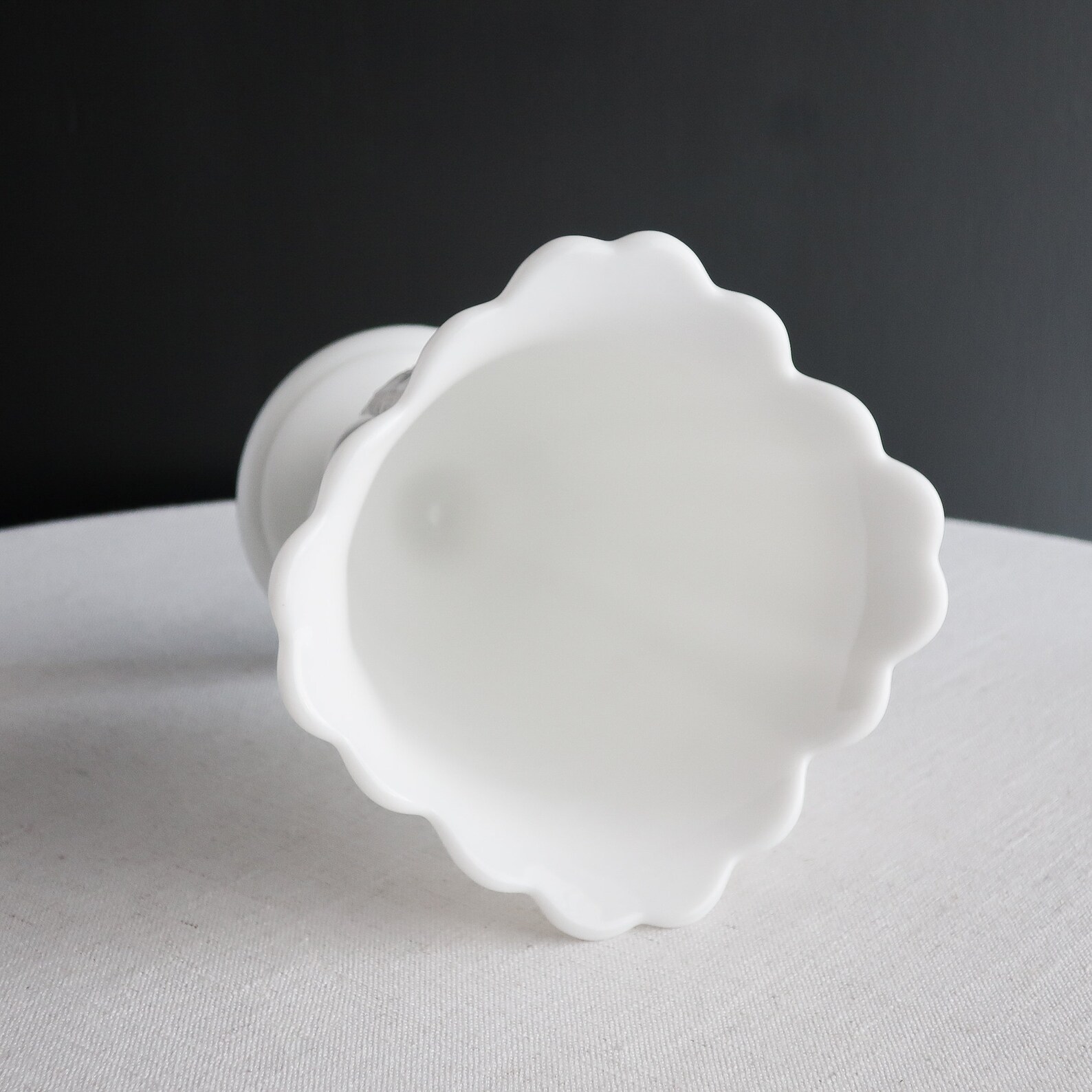 Vintage Milk Glass Vase Daisy and Button Pattern Flared Vase - Etsy