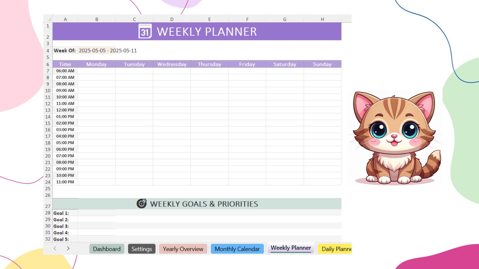 Ultimate Life Planner Excel Template - All-in-one Digital Budget, Habit ...