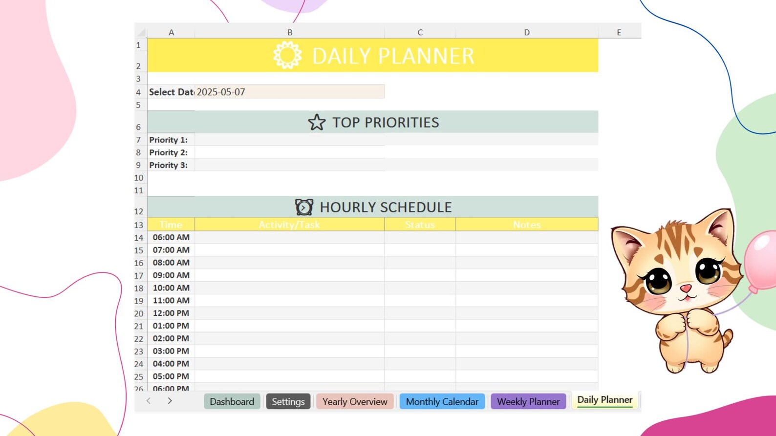 Ultimate Life Planner Excel Template - All-in-one Digital Budget, Habit ...