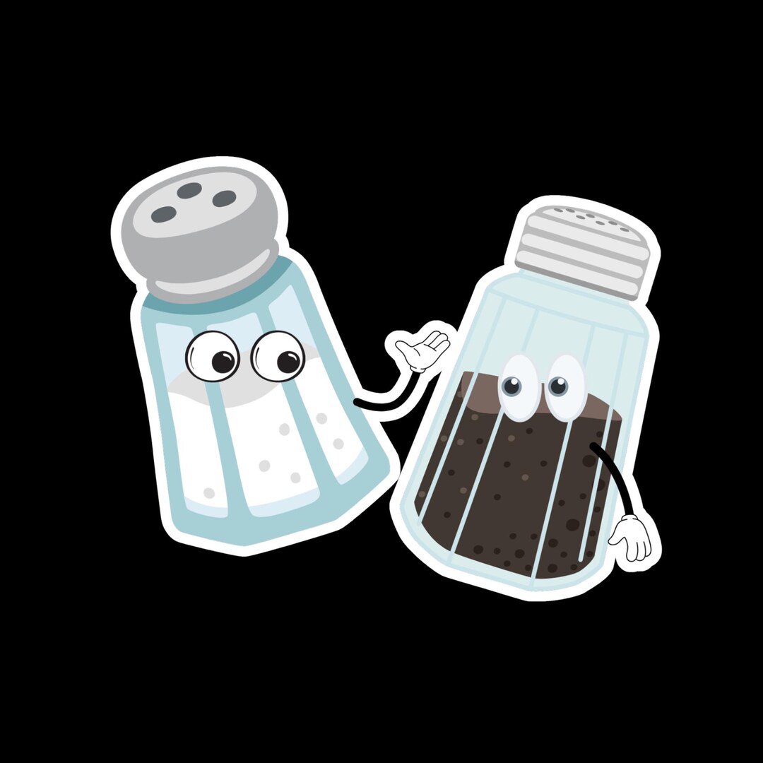 Salt and Pepper Duo Stickers - Digital Download With White & Black ...