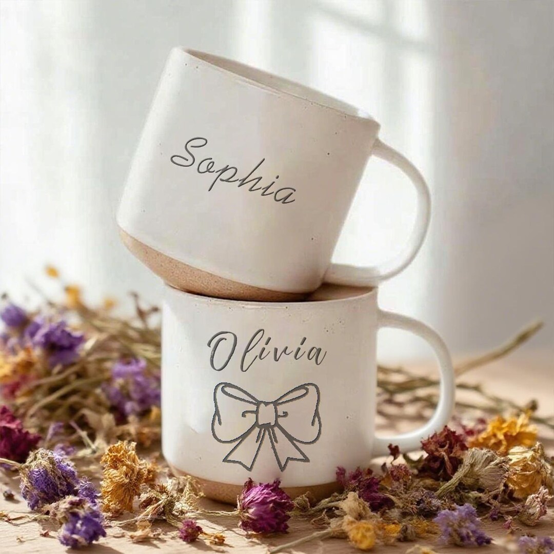 Personalized Engraved Pottery Mug Ceramic Mug, Handmade Custom Mug With ...
