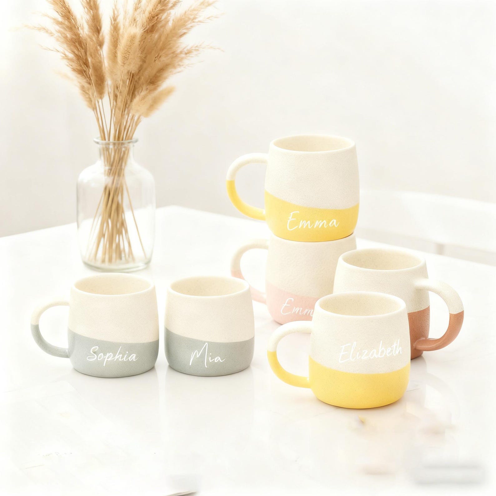 Personalized Ceramic Mug, Custom Coffee Mug Tea Set, Laser Engraved ...