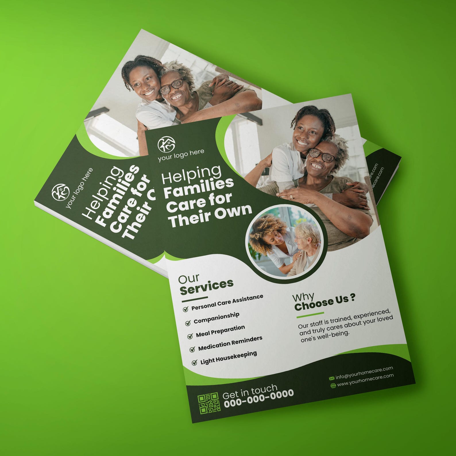 Editable Homecare Flyer Canva Template | A4 & US Letter | Senior Care ...
