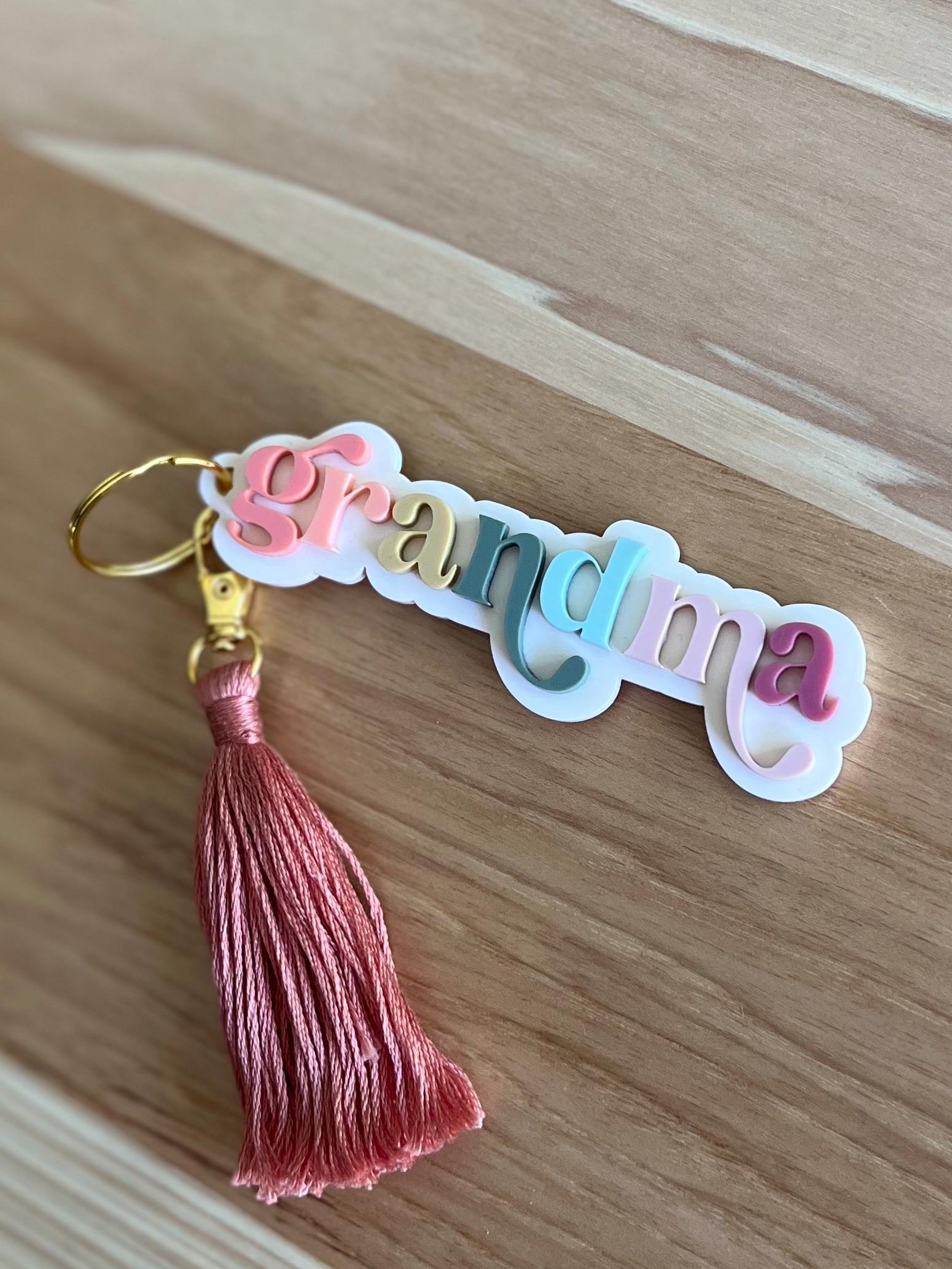 Cute Grandma Keychain Gift Tag - Etsy