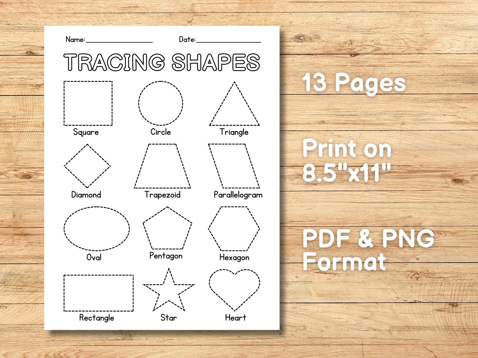 Preschool Shape Tracing, Basic Shape Tracing, Shape Tracing Worksheets ...