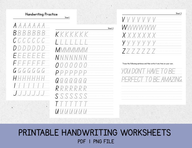 Printable Handwriting Worksheets–6 Pages (letters, Sentences) | for ...