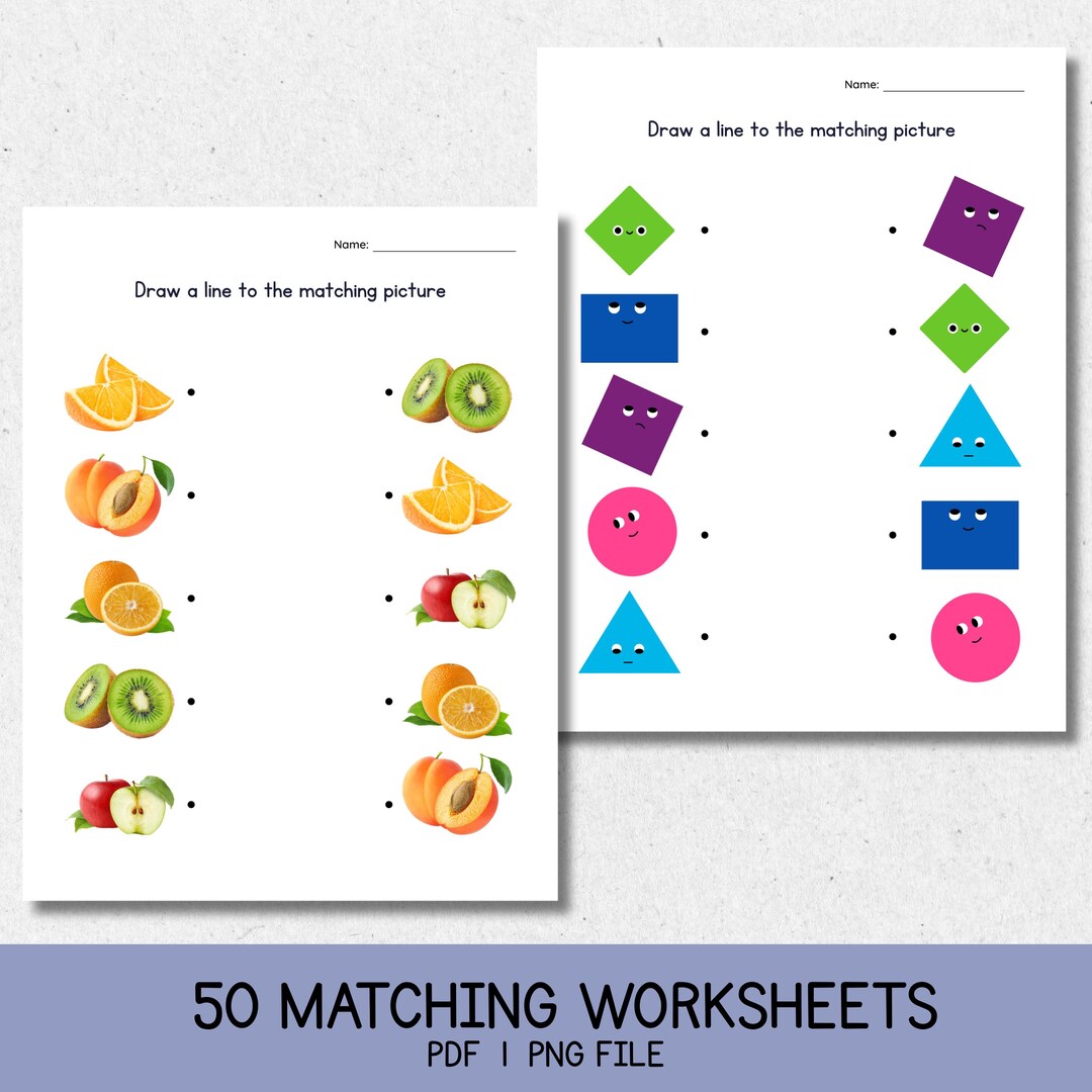 Printable Matching Worksheets, Match the Picture, Kindergarten ...