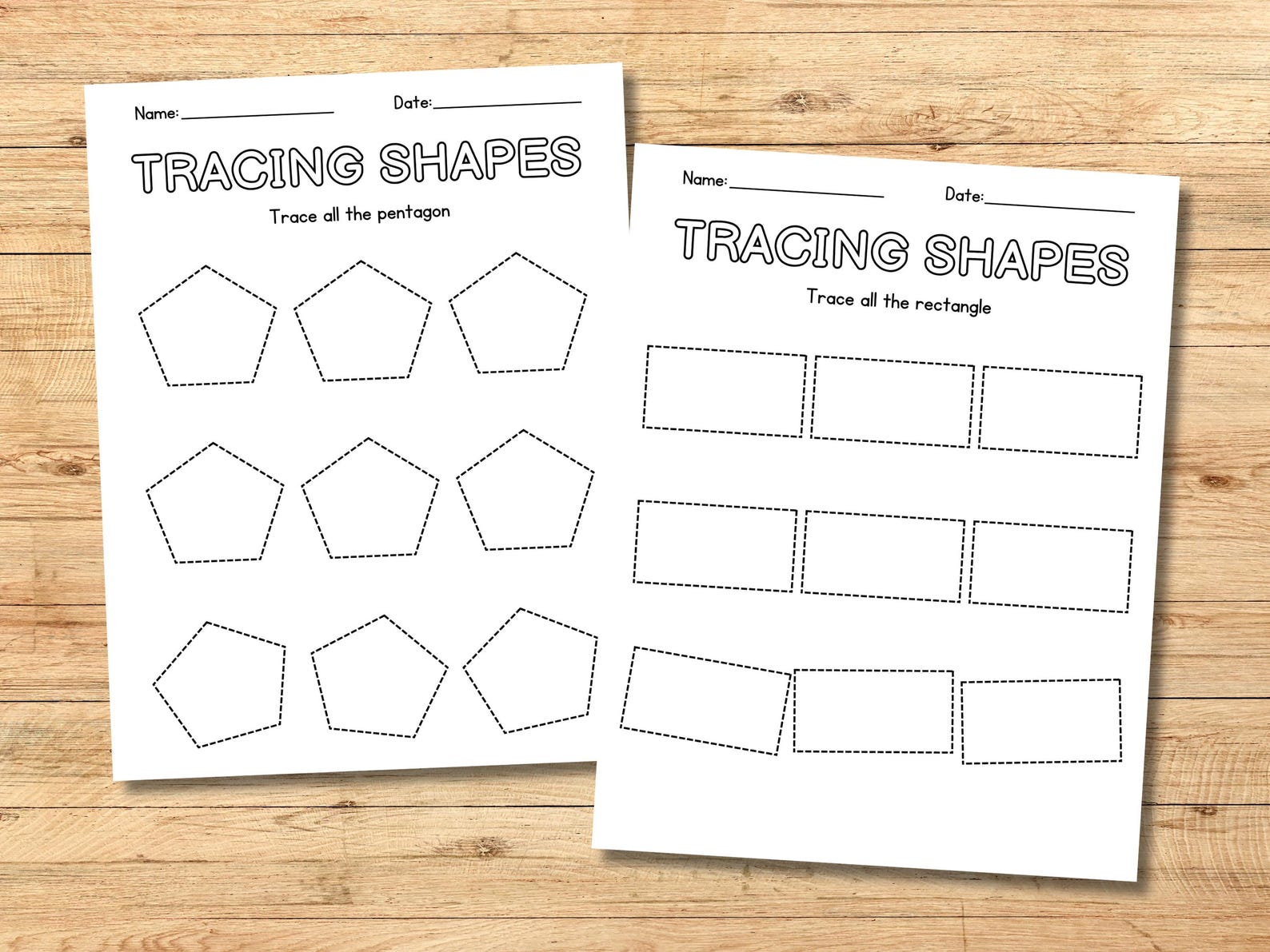 Preschool Shape Tracing, Basic Shape Tracing, Shape Tracing Worksheets ...