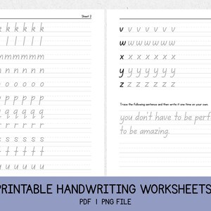 Printable Handwriting Worksheets–6 Pages (letters, Sentences) | for ...