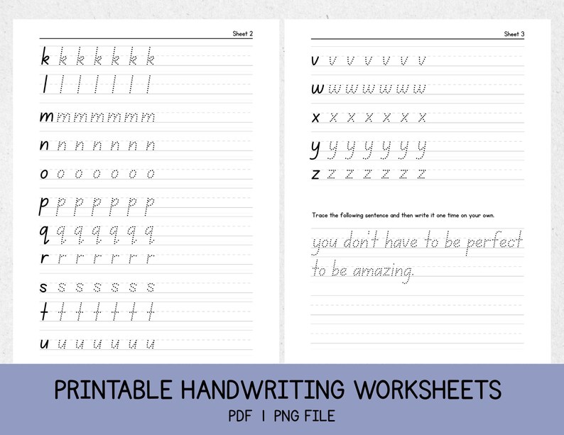 Printable Handwriting Worksheets–6 Pages (letters, Sentences) | for ...