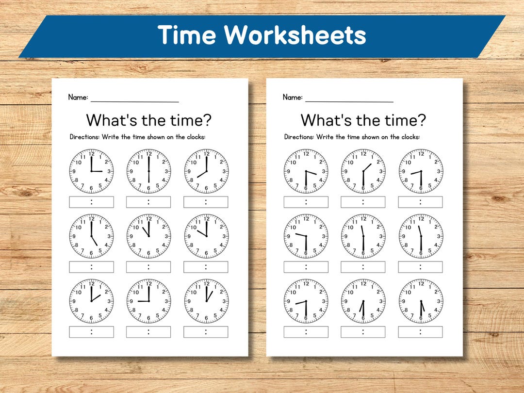 Telling Time to the Hour Worksheet, Kindergarten, First Grade Worksheet ...