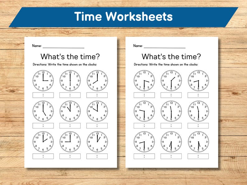 Telling Time to the Hour Worksheet, Kindergarten, First Grade Worksheet ...
