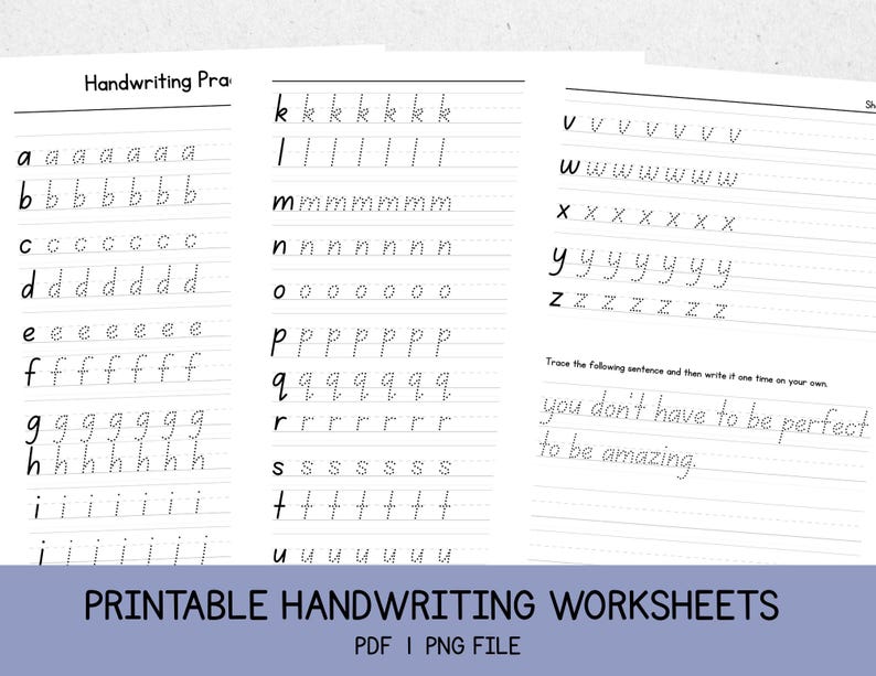 Printable Handwriting Worksheets–6 Pages (letters, Sentences) | for ...