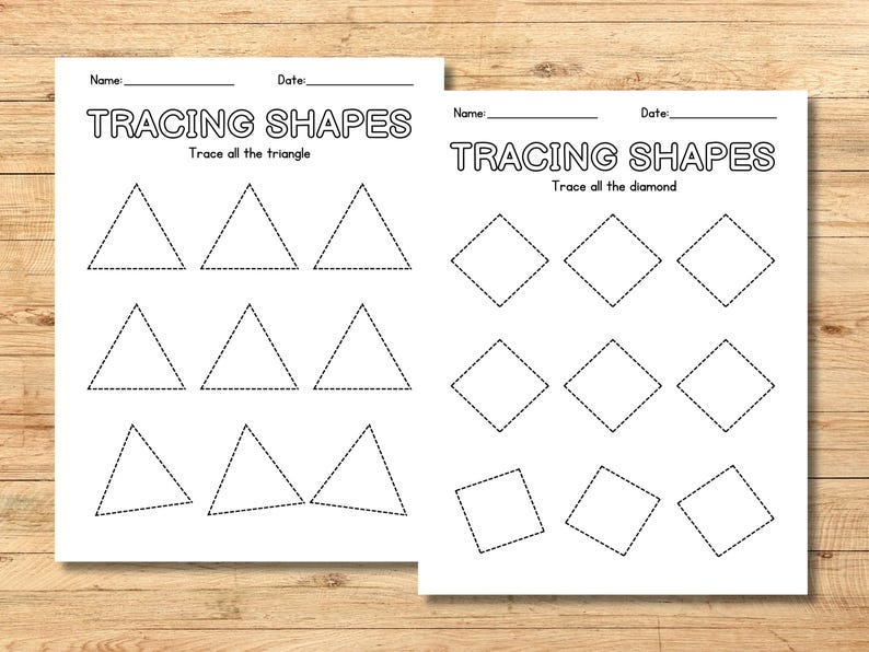 Preschool Shape Tracing, Basic Shape Tracing, Shape Tracing Worksheets ...