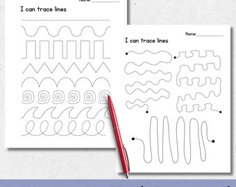 Preschool Line Tracing Worksheets, Lines Trace Pages Printable ...