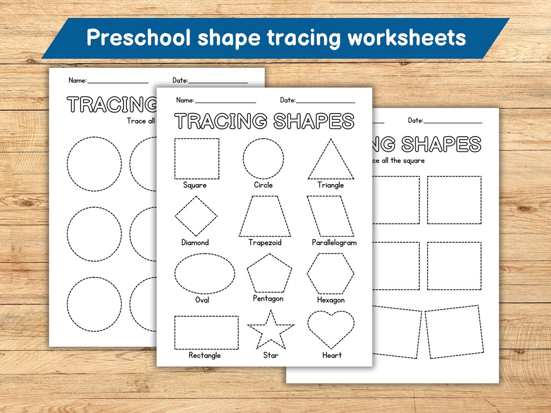 Preschool Shape Tracing, Basic Shape Tracing, Shape Tracing Worksheets ...