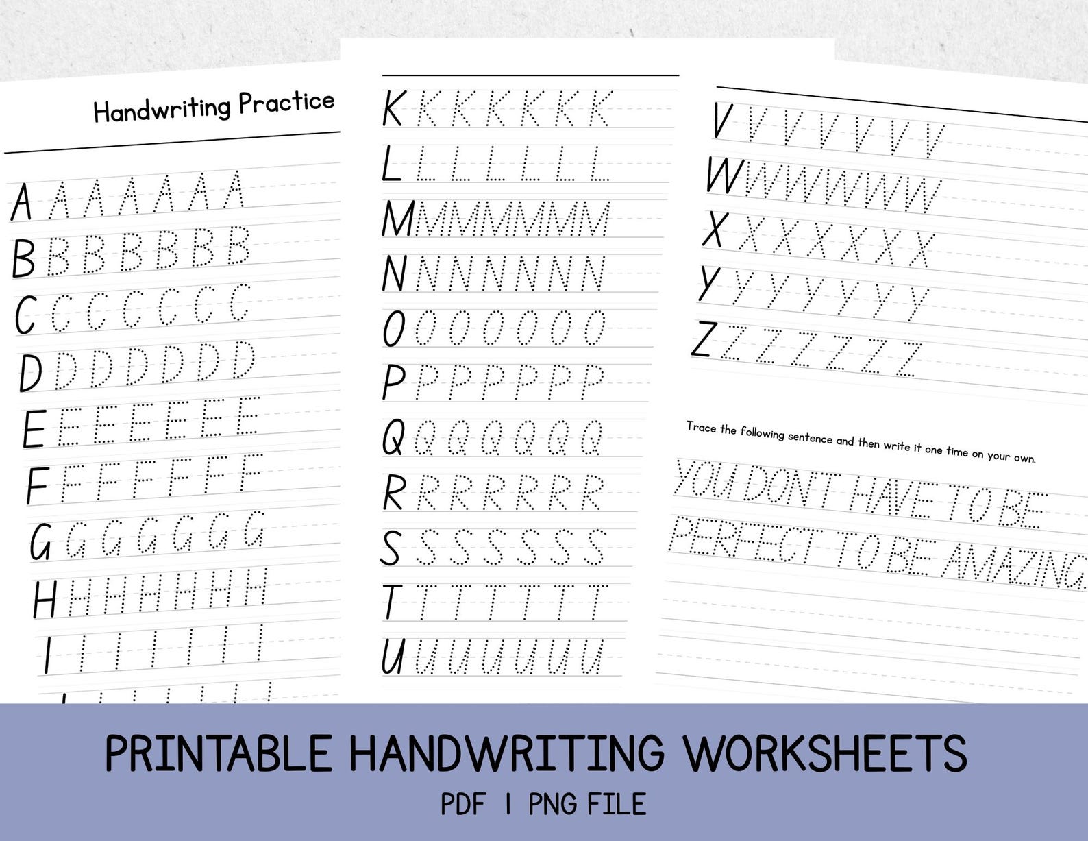 Printable Handwriting Worksheets–6 Pages (letters, Sentences) | for ...
