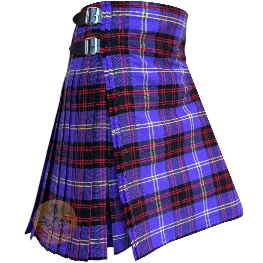 Clan Rutherford Tartan Kilt for Men – Acrylic 16-oz-fabric, Custom ...