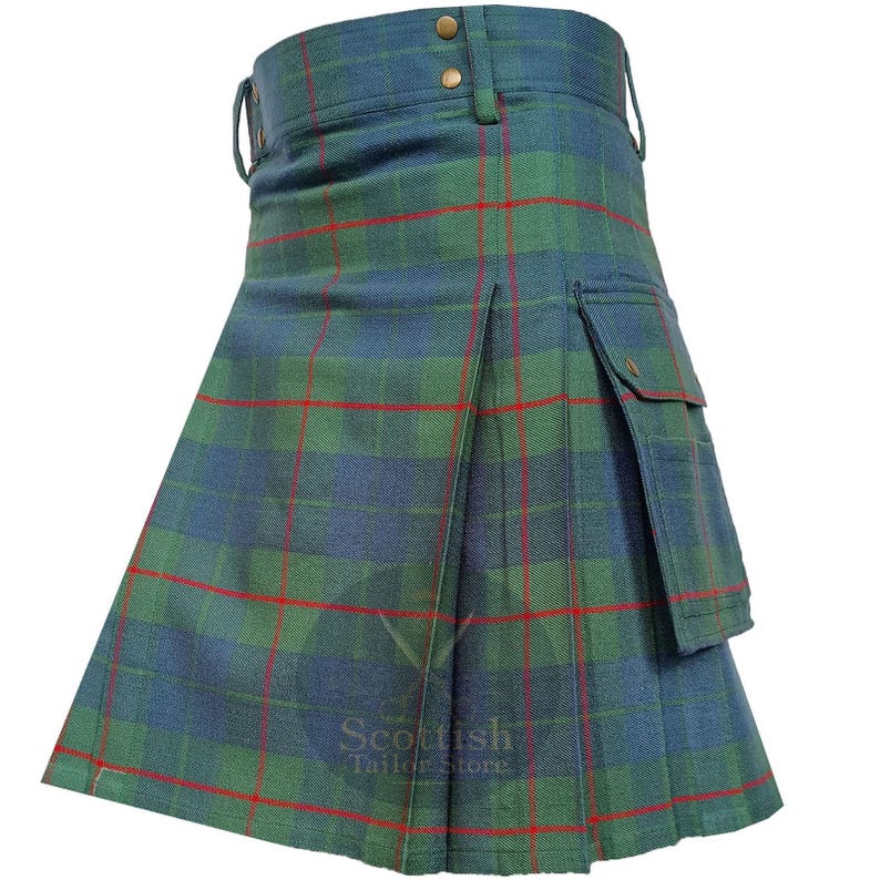 Barclay Hunting Tartan Utility Kilt: Modern Tactical Scottish Kilt ...