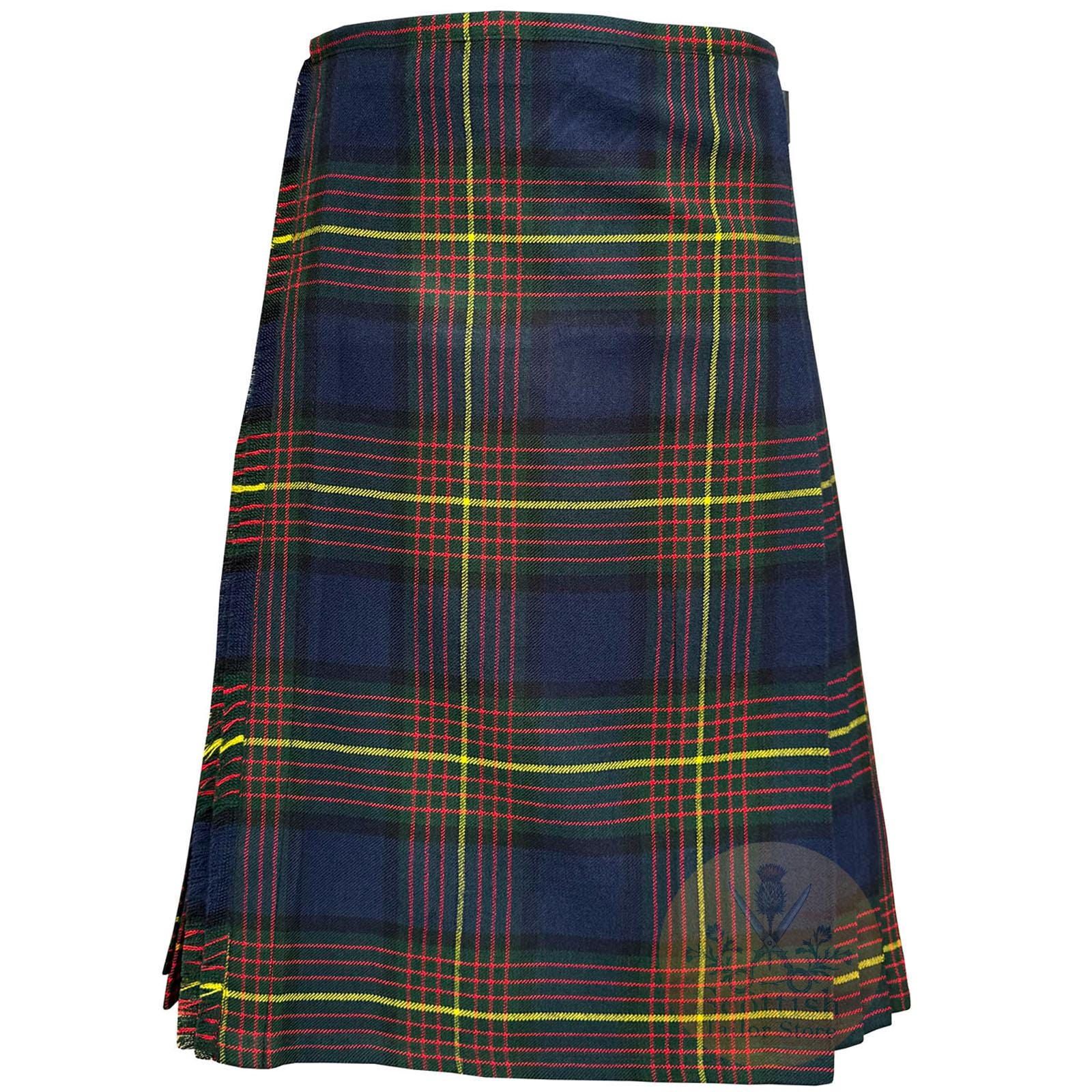 Clan Muir Modern Tartan Kilt for Men: 8 Yard Heavyweight Scottish ...