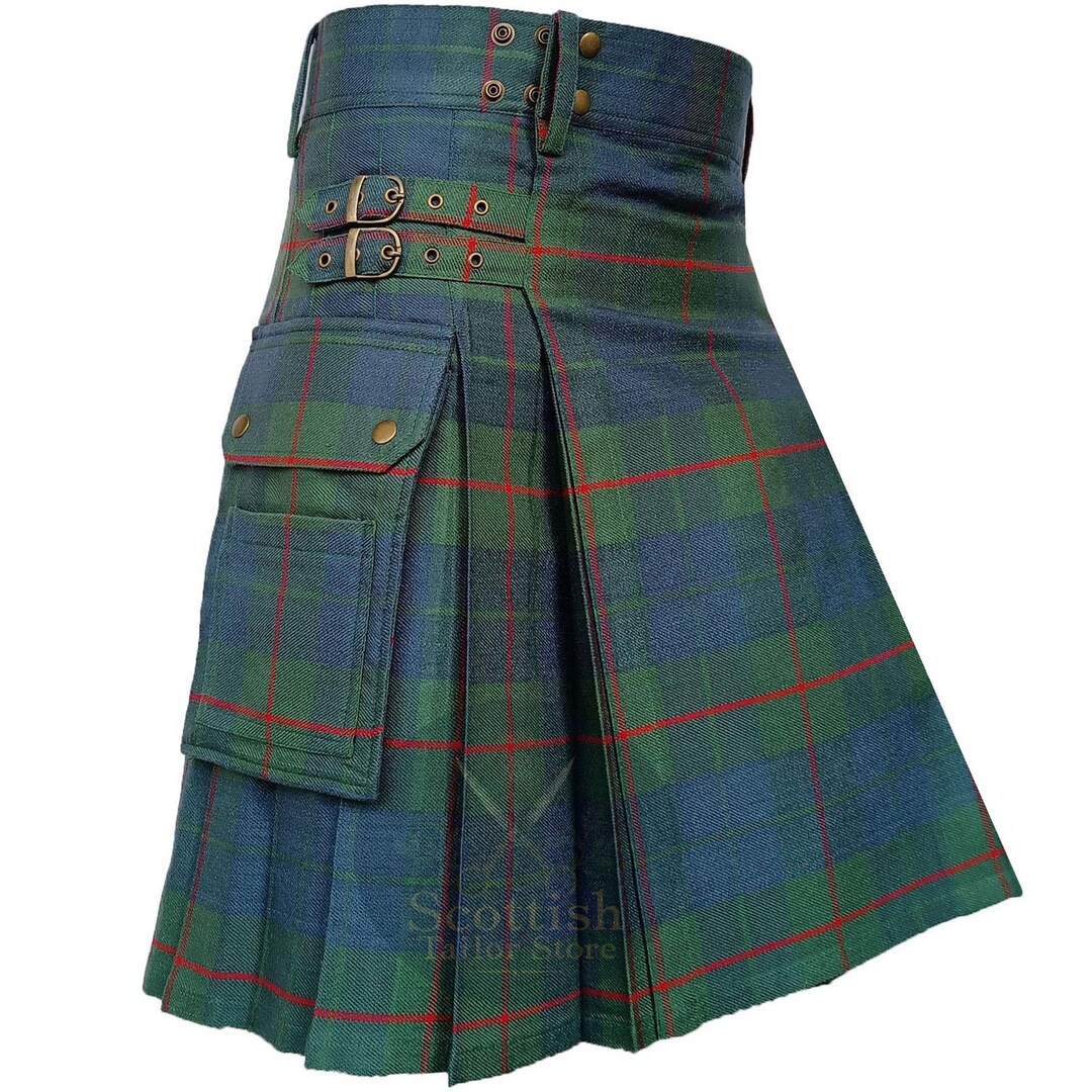 Barclay Hunting Tartan Utility Kilt: Modern Tactical Scottish Kilt ...