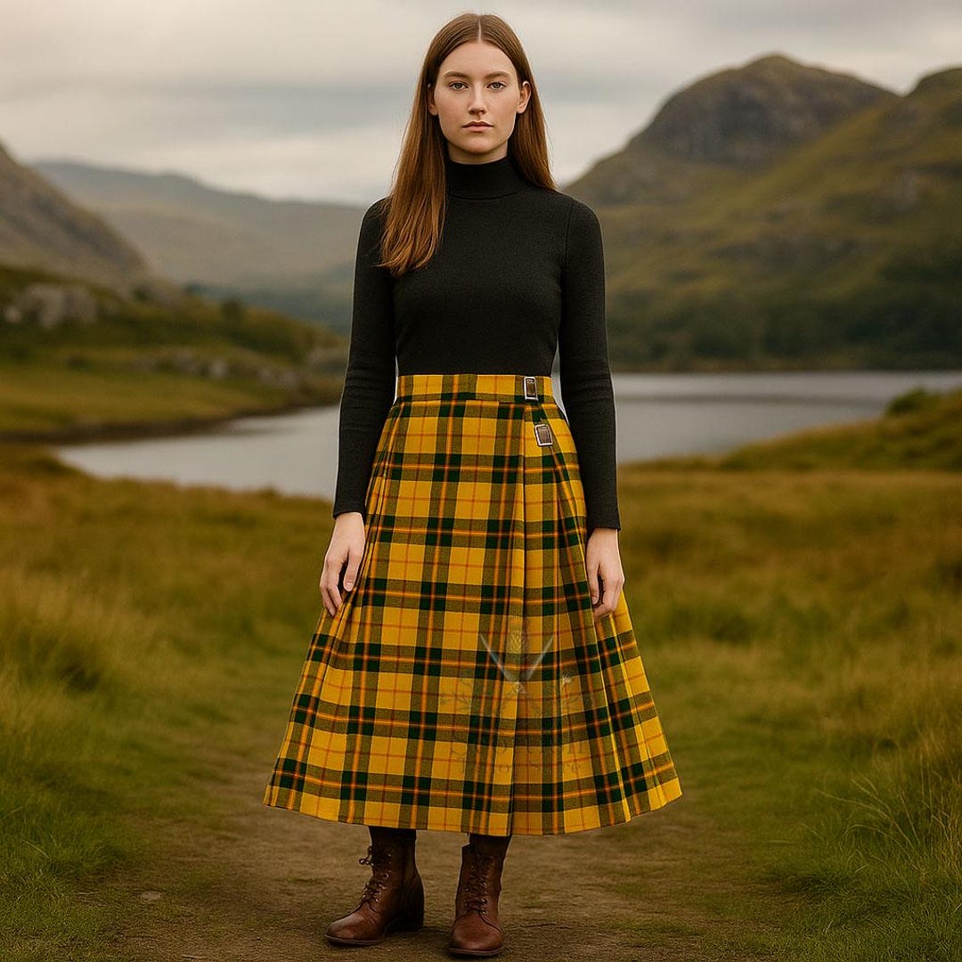 Traditional Scottish Maxi Skirt Women’s Highland Pleated Skirt Kilt ...