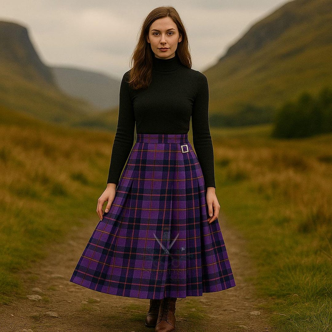 Scottish Women’s Long Tartan Maxi Skirt - Scottish Pleated Kilt - 20 ...
