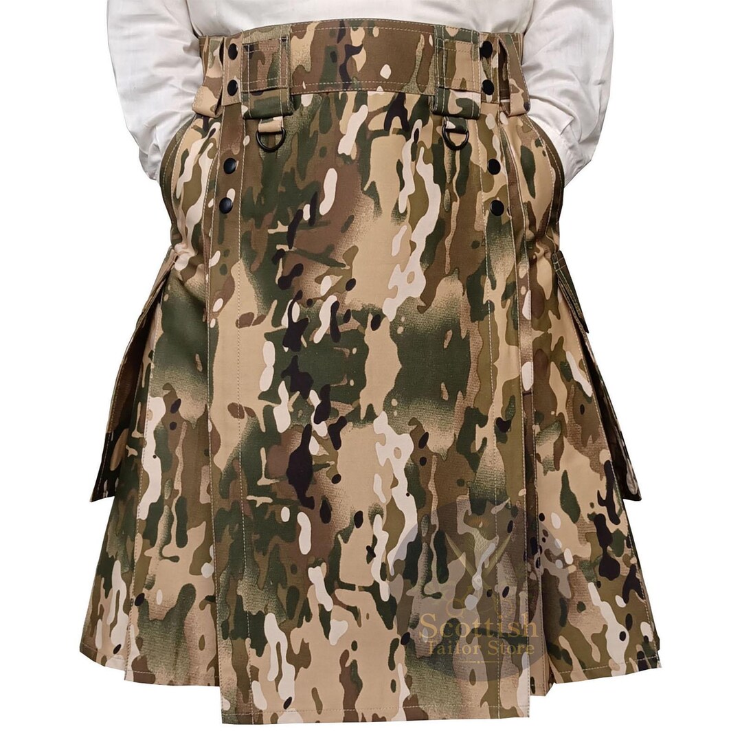 Multicam Camo Utility Gothic Kilt for Men – Modern Military Tactical ...