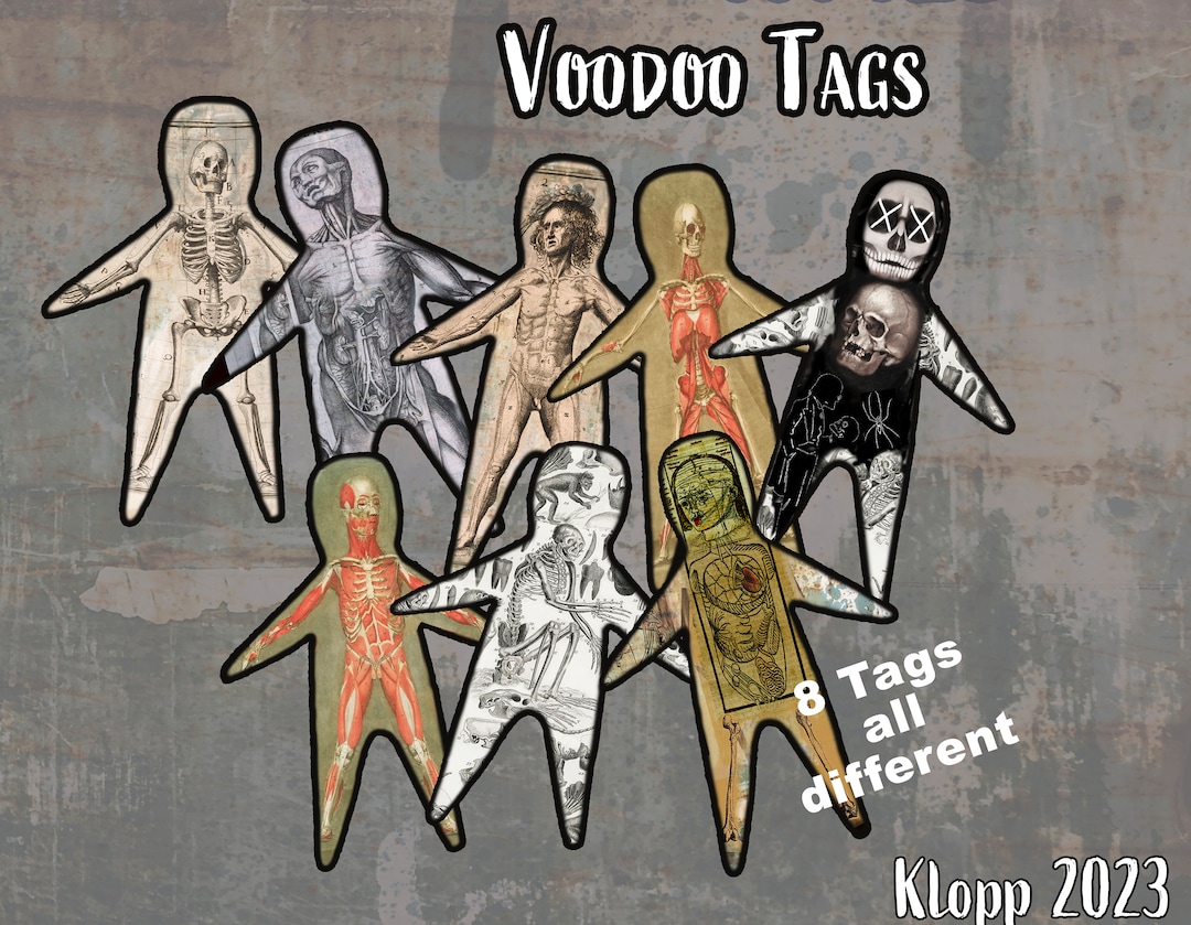 Creepy Voodoo Doll Gift Tag Strange Birthday Decor Voodoo Doll Digital ...