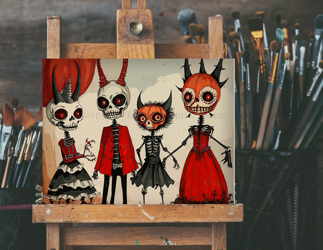 Creepy Halloween Outsider Wall Art Instant Download Printable Gothic ...