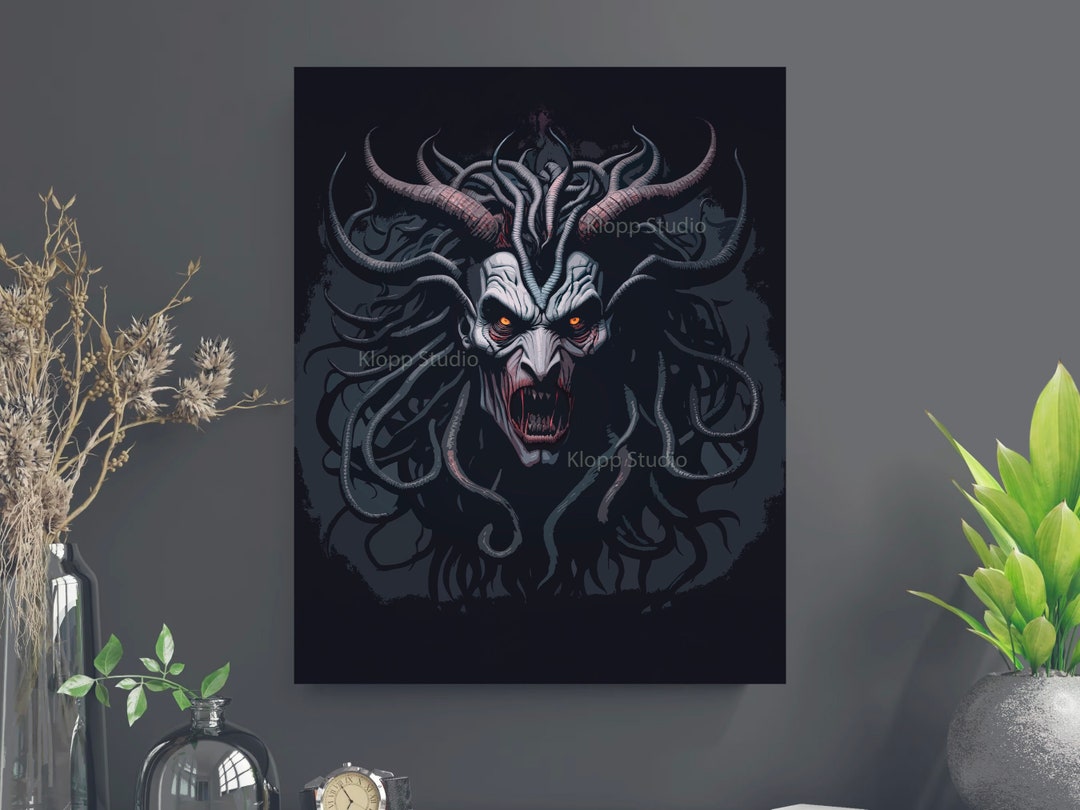 Devil Art Print DIY Instant Download Occult Art dark Devil - Etsy
