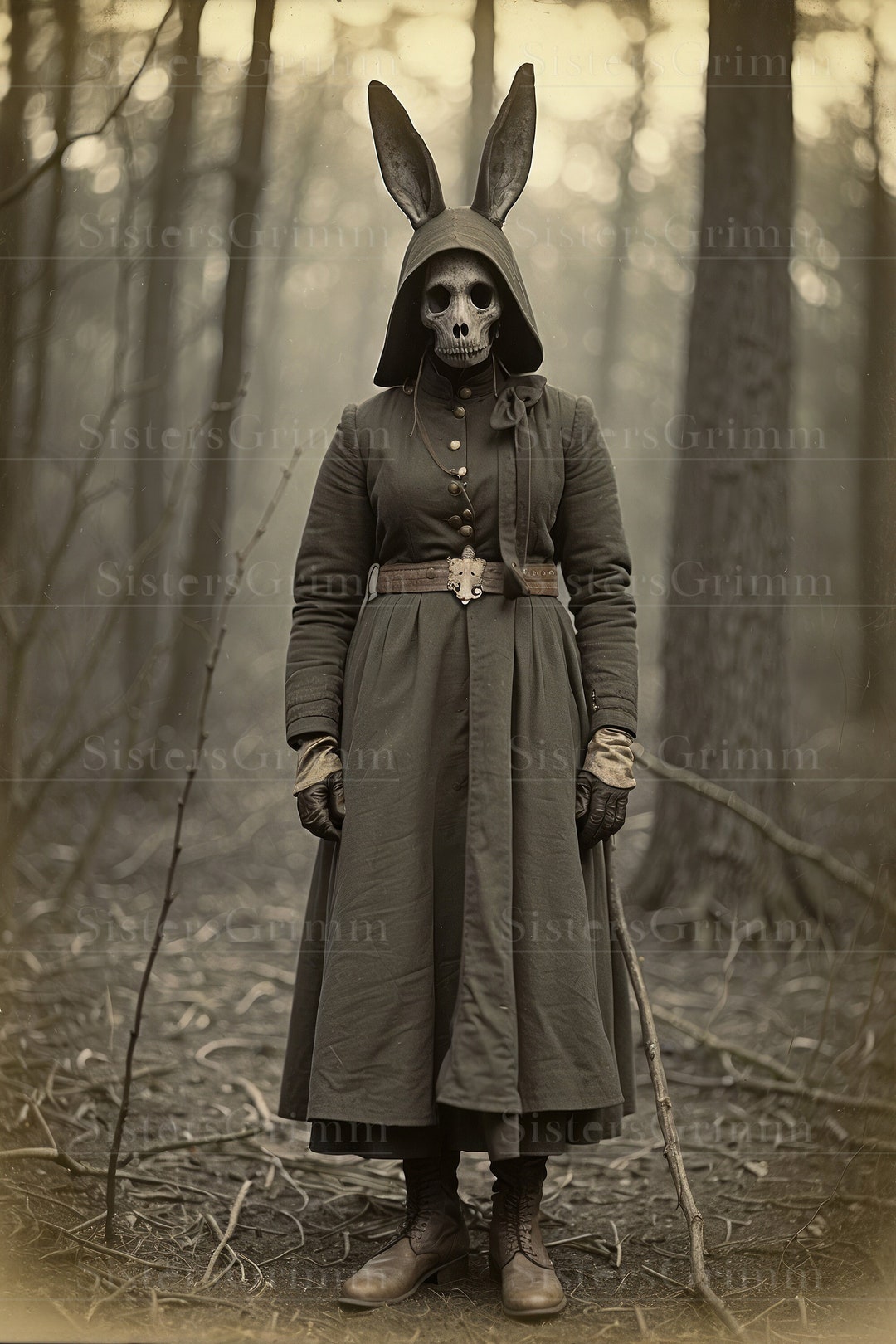 Rabbit Cult Print Vintage Photography Printable Creepy Rabbit Poster ...