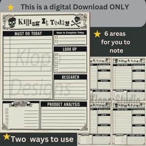 To Do List Printable Funny Macabre to Do List Planner Page Productivity ...