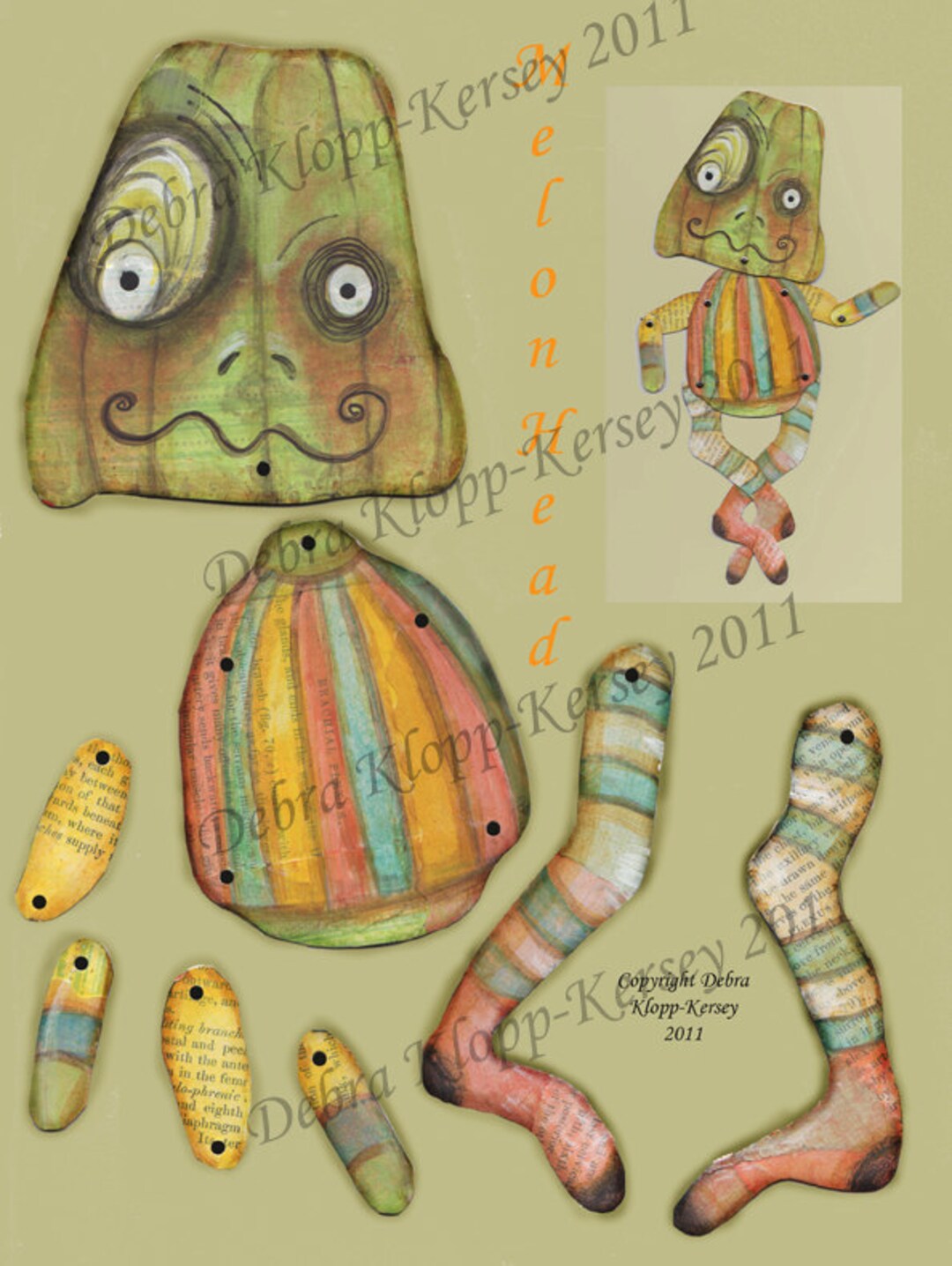 Green Pumpkin Paper Doll: Halloween DIY Printable Activity - Etsy