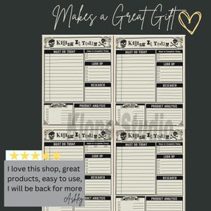 To Do List Printable Funny Macabre to Do List Planner Page Productivity ...